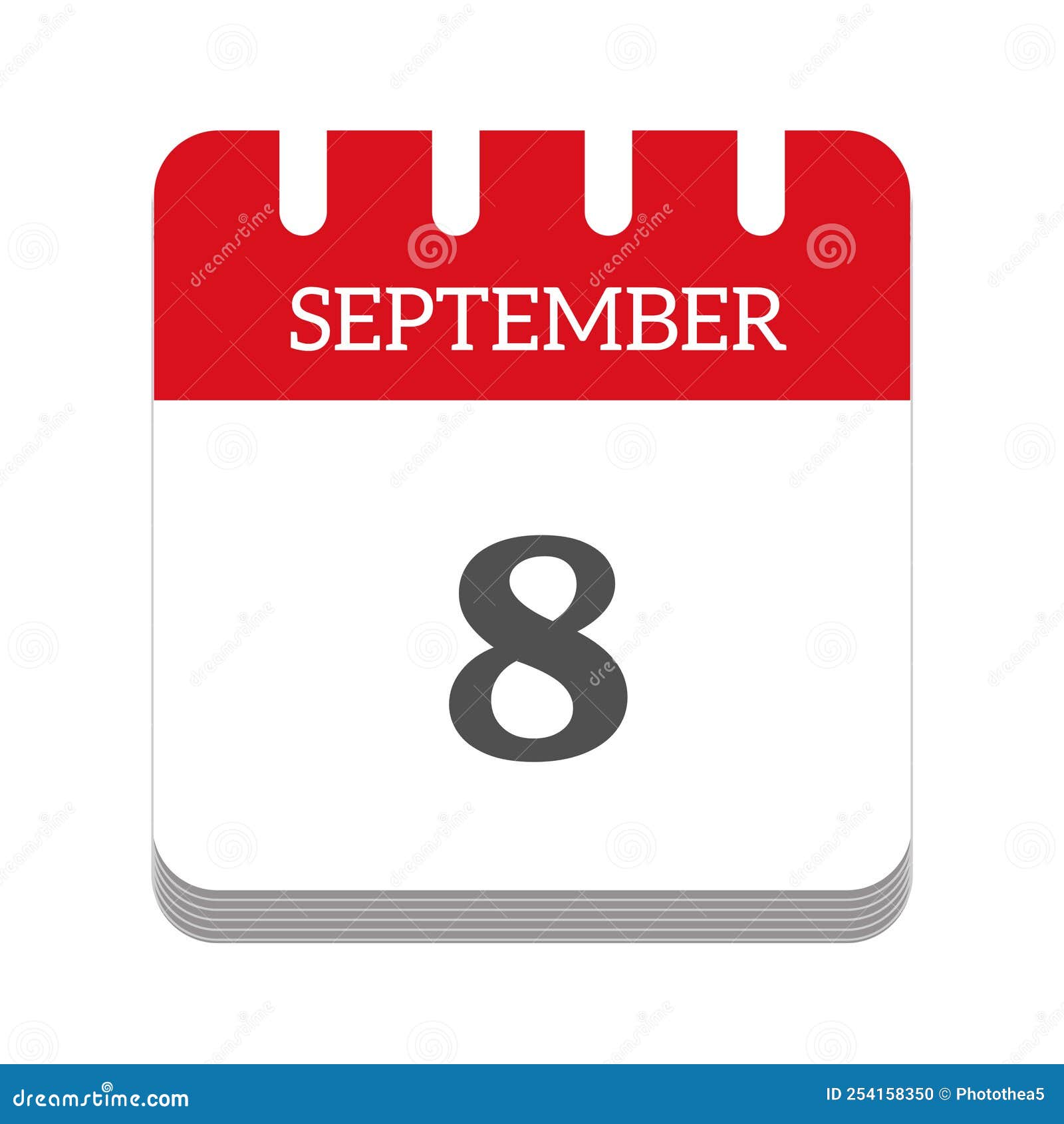 September 8 Calendar Flat Icon Stock Illustration - Illustration of ...
