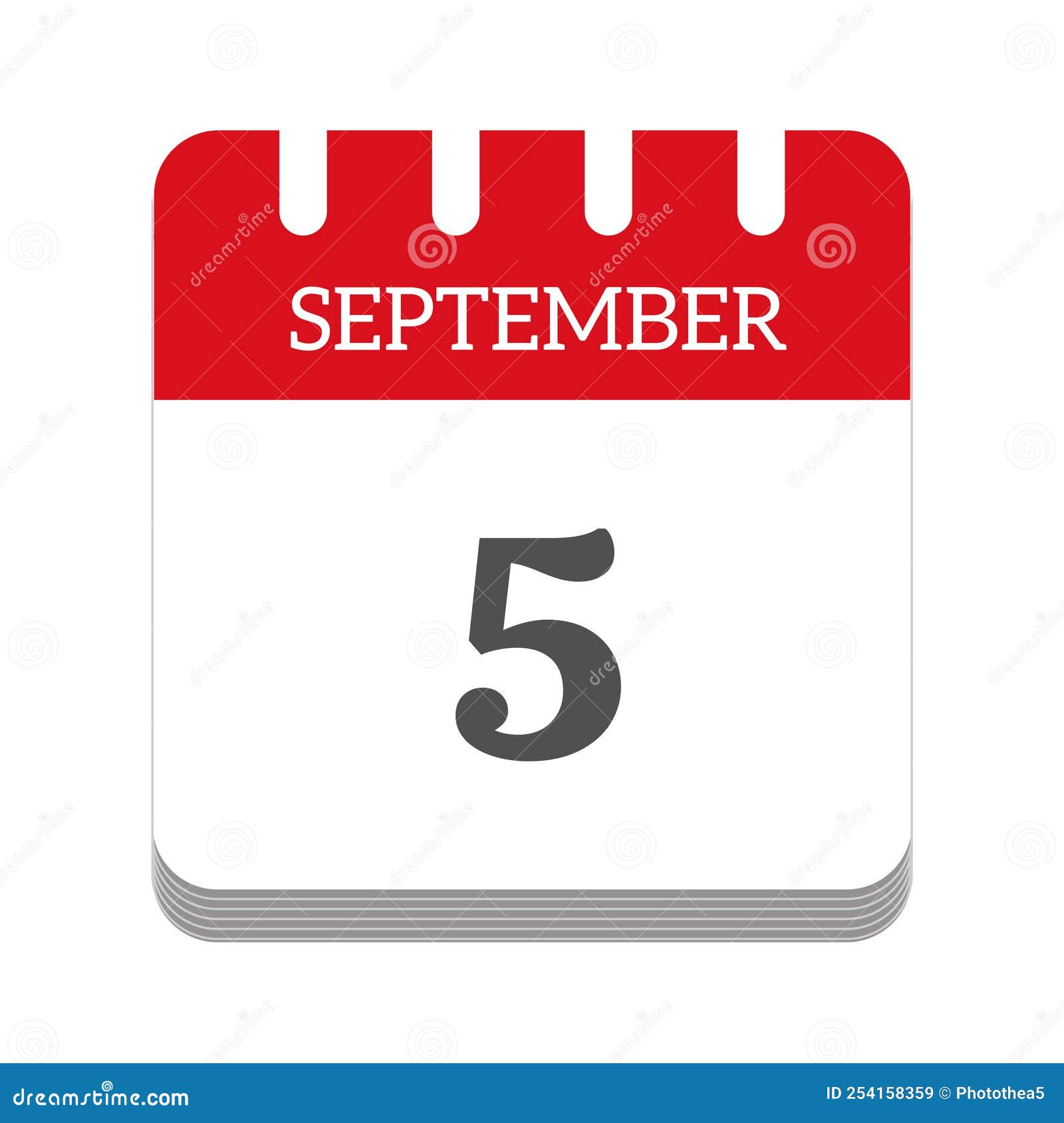 September 5 Calendar Flat Icon Stock Illustration - Illustration of ...