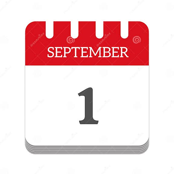 September 1 Calendar Flat Icon Stock Illustration - Illustration of ...