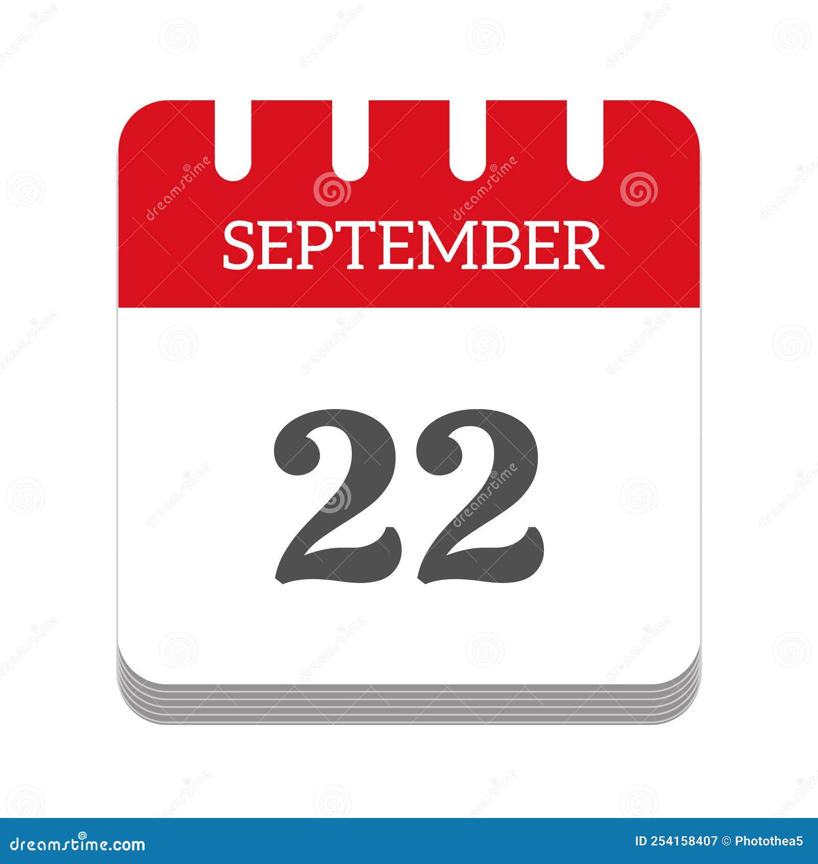 September 22 Calendar Flat Icon Stock Illustration - Illustration of ...