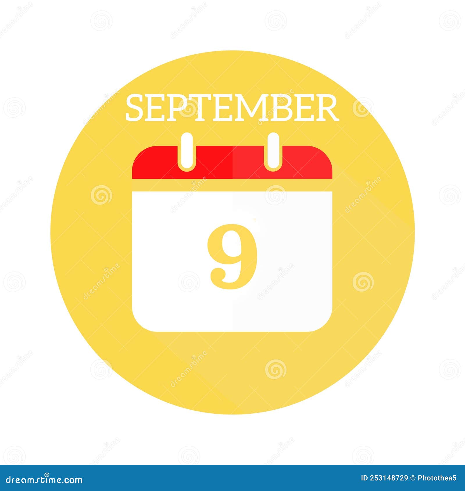 September 9 Calendar Flat Icon Stock Illustration - Illustration of ...