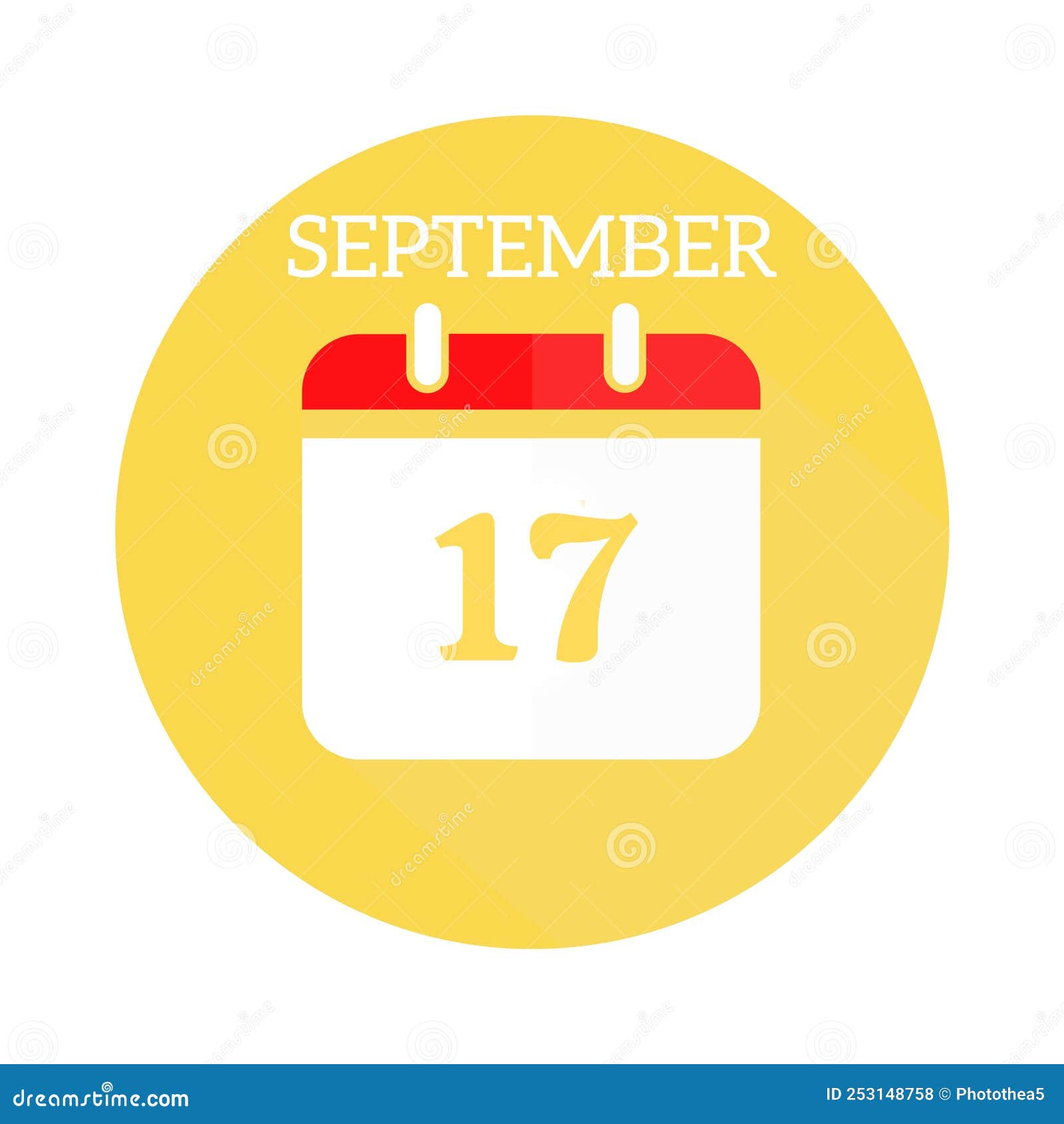 September 17 Calendar Flat Icon Stock Illustration - Illustration of ...