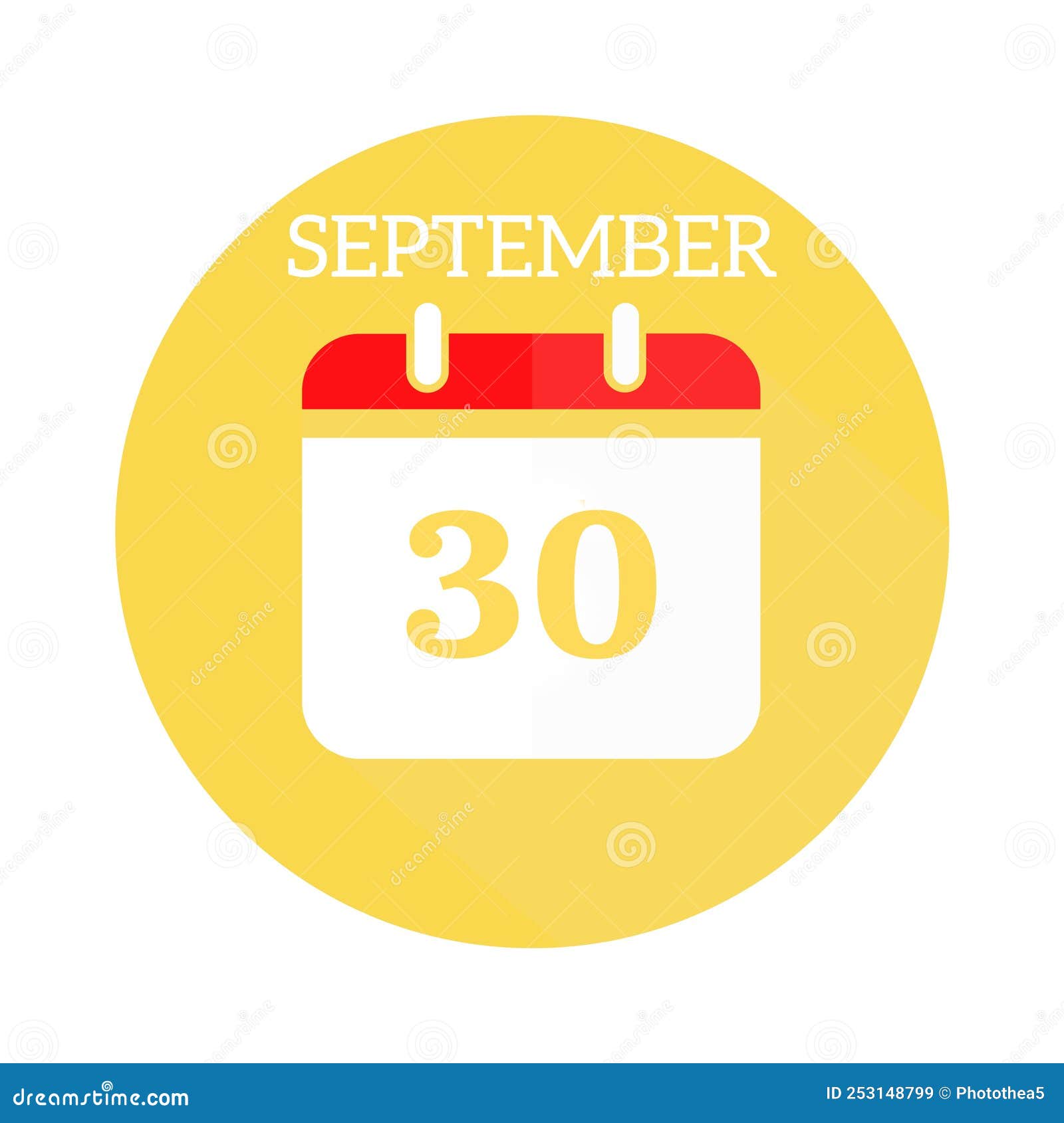 September 30 Calendar Flat Icon Stock Illustration - Illustration of ...