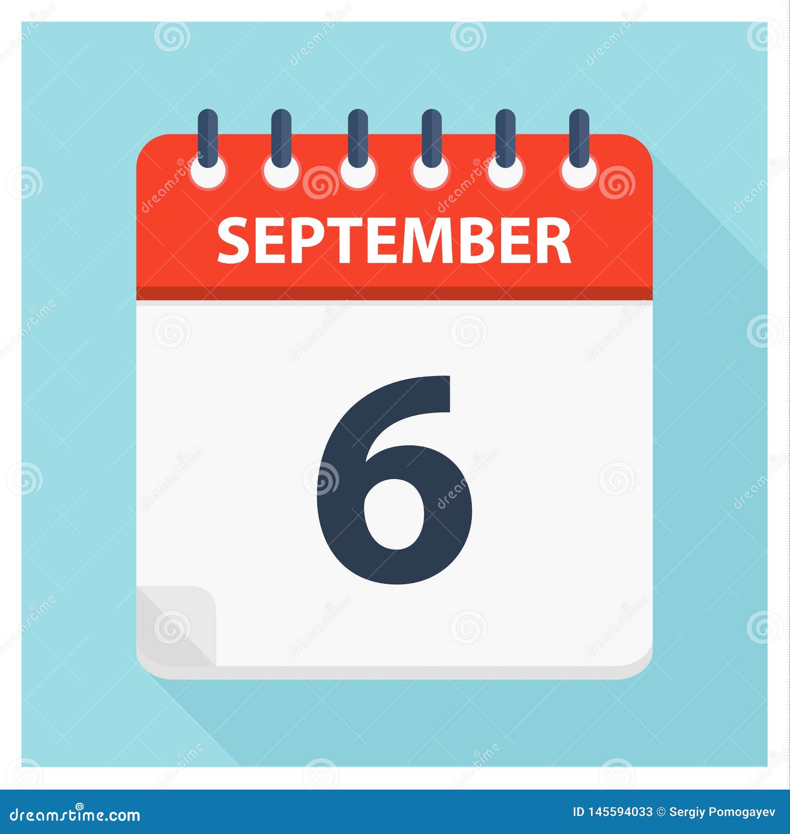 September 6 - Calendar Icon - Calendar Design Template Stock ...