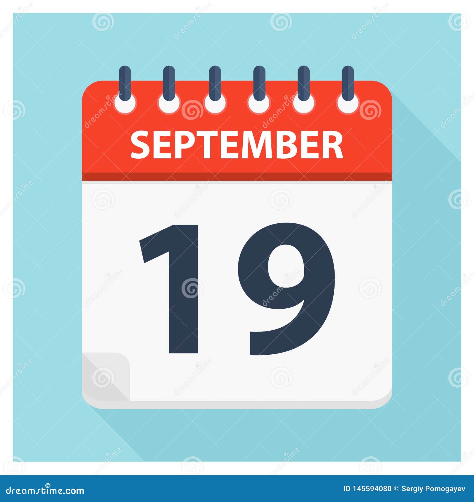 September 19 - Calendar Icon - Calendar Design Template Stock ...
