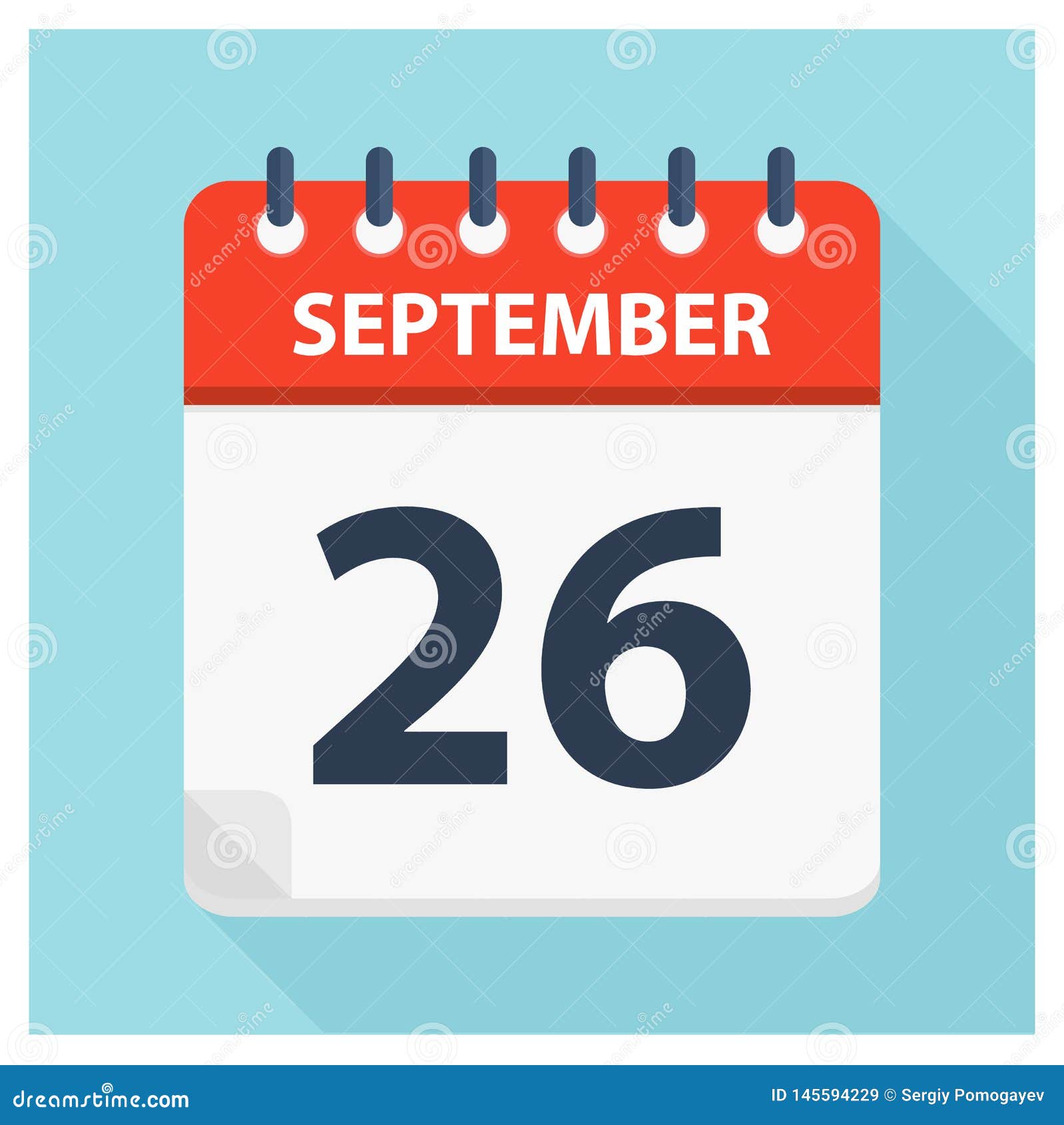 September 26 - Calendar Icon - Calendar Design Template Stock ...