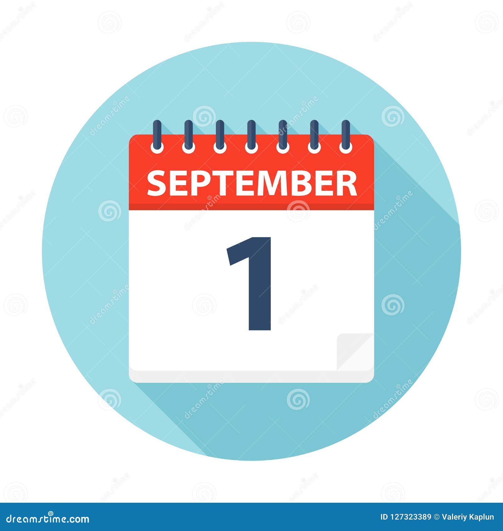 September 1 - Calendar Icon Stock Illustration - Illustration of paper ...