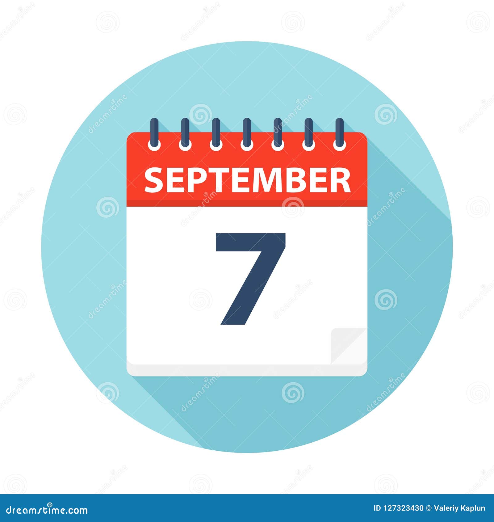 September 7 - Calendar Icon Stock Illustration - Illustration of date ...