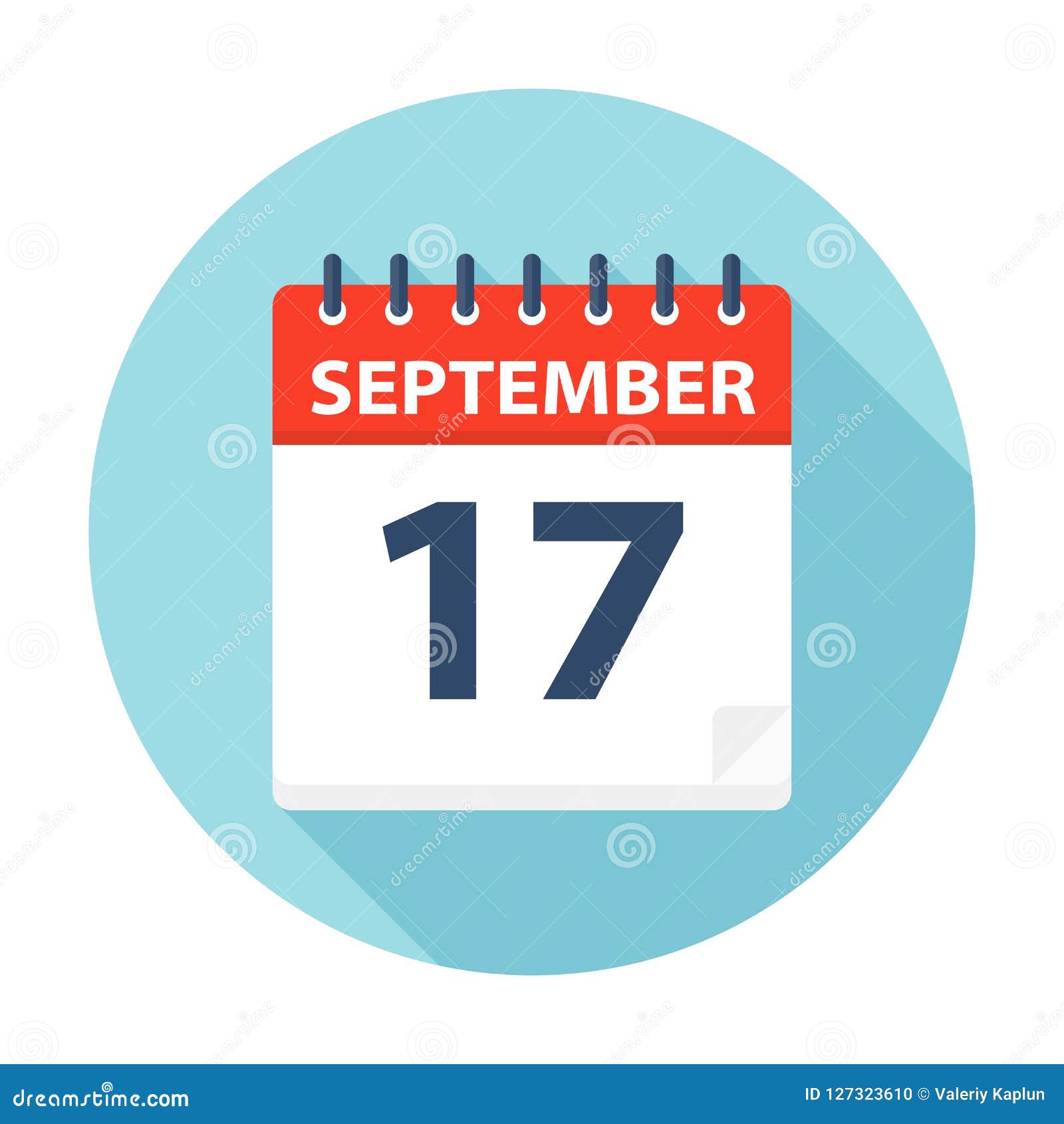 September 17 - Calendar Icon Stock Illustration - Illustration of month ...