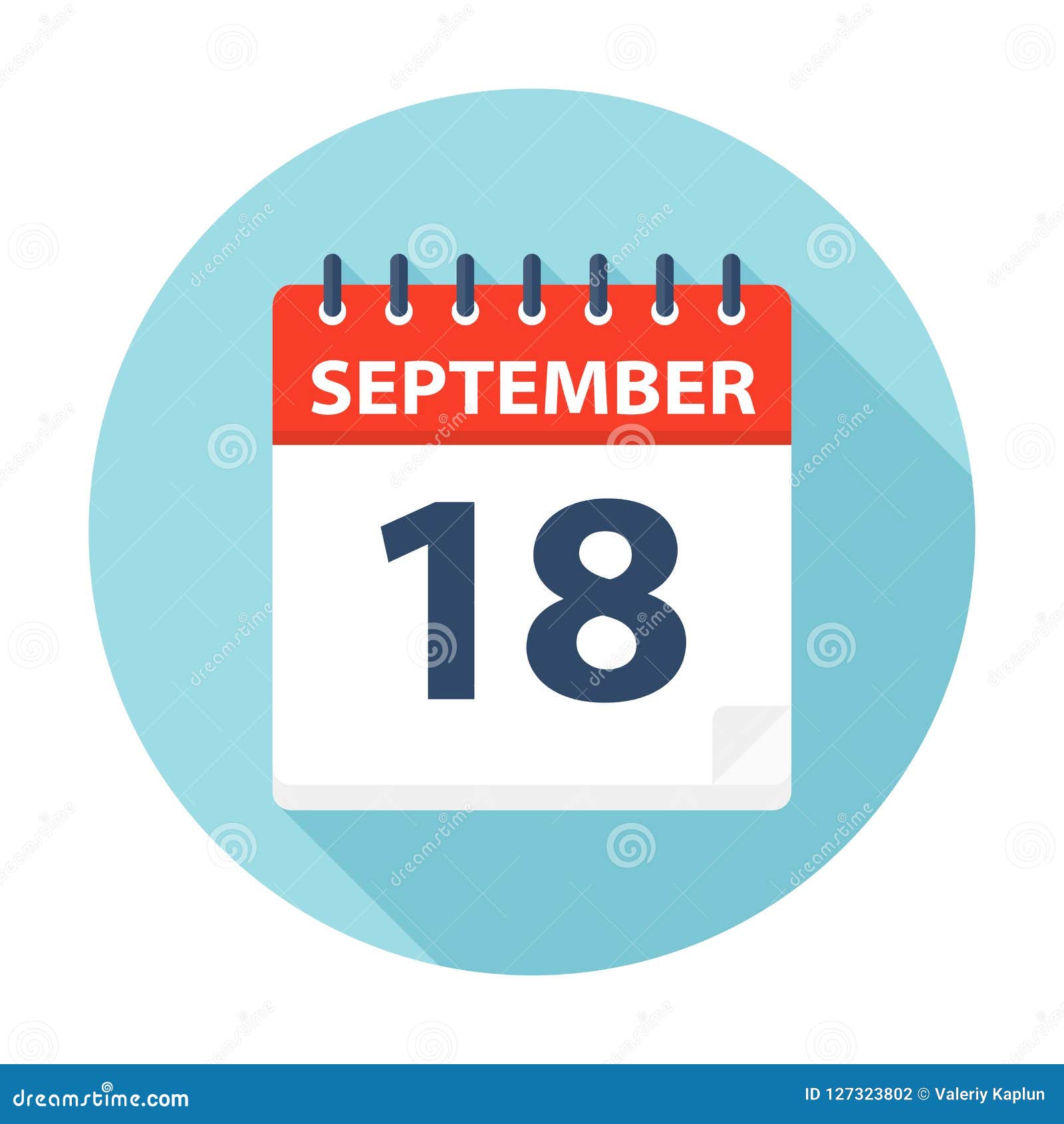 September 18 - Calendar Icon Stock Illustration - Illustration of date ...
