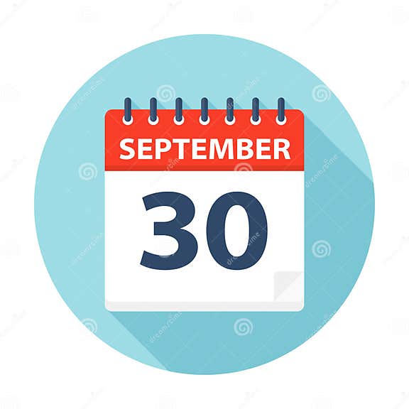 September 30 - Calendar Icon Stock Illustration - Illustration of ...
