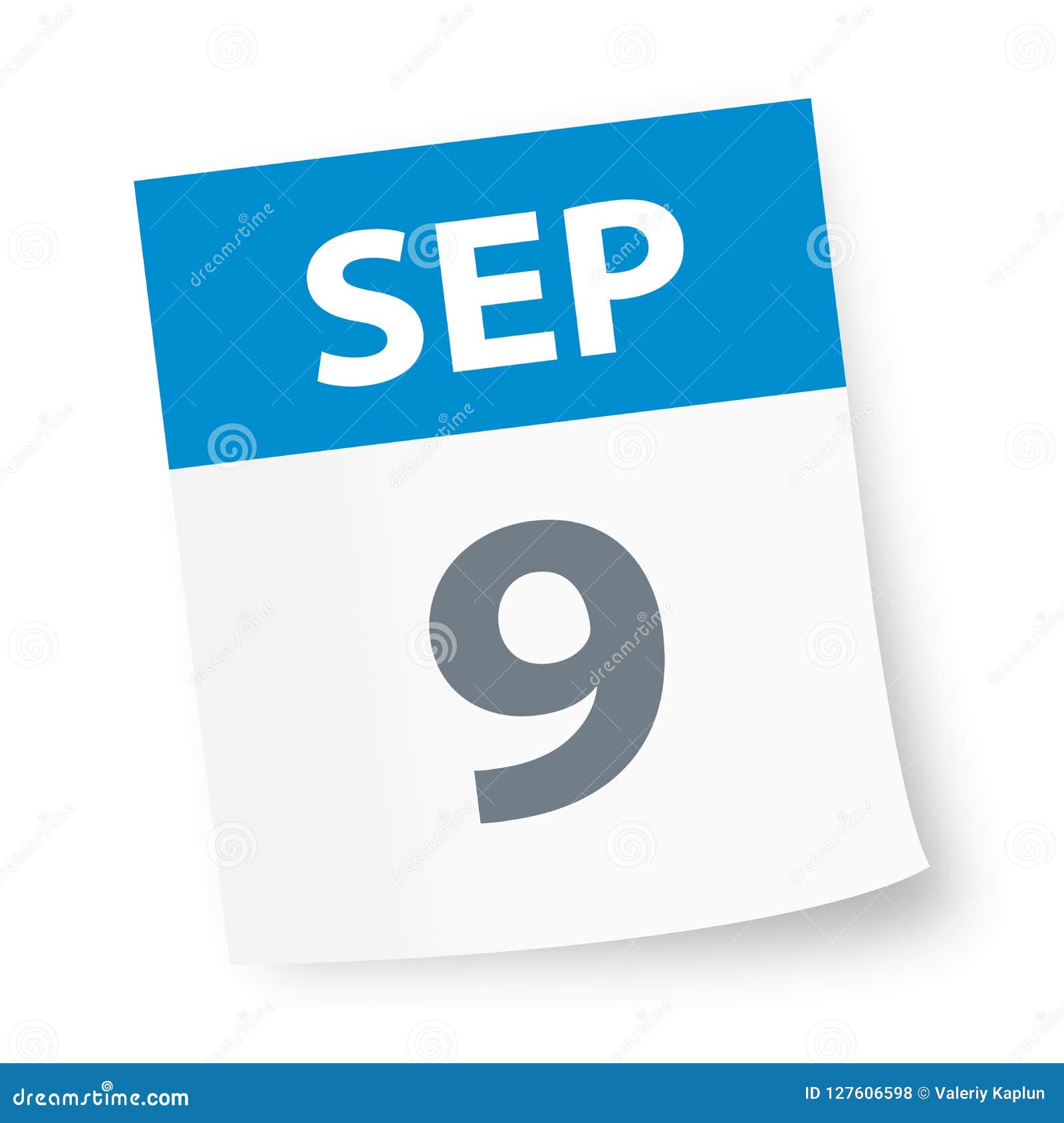 September 9 - Calendar Icon Stock Illustration - Illustration of blue ...
