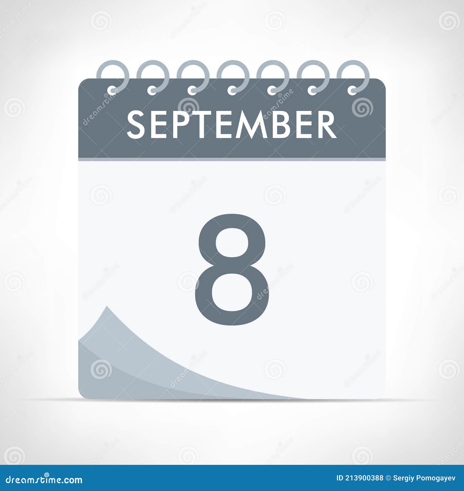 September 8 - Calendar Icon Stock Vector - Illustration of scheduler ...