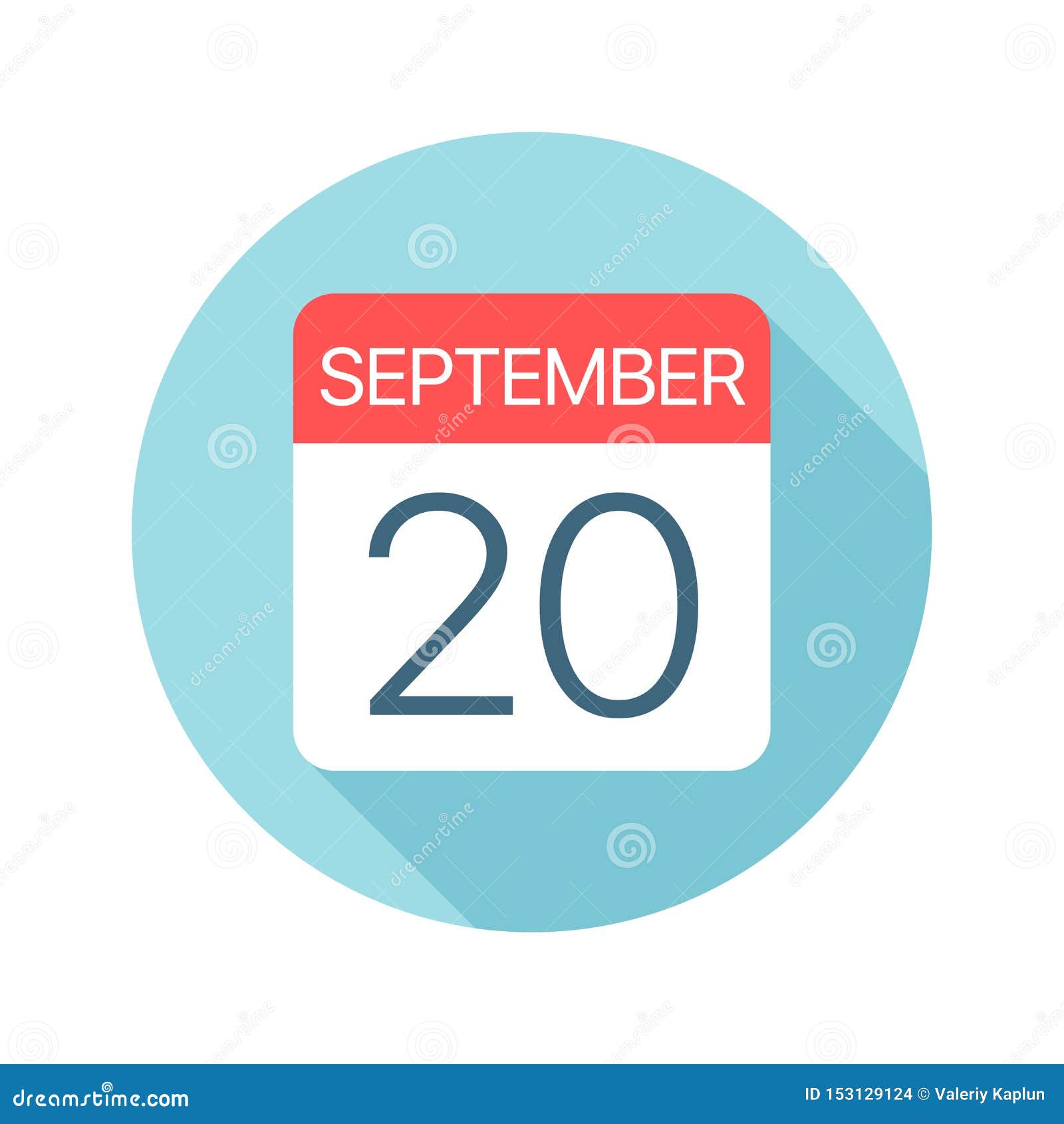September 20 - Calendar Icon. Vector Illustration of One Day of Month ...
