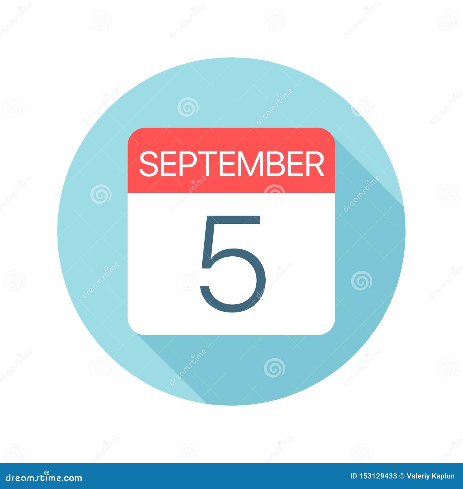 September 5 - Calendar Icon. Vector Illustration of One Day of Month ...