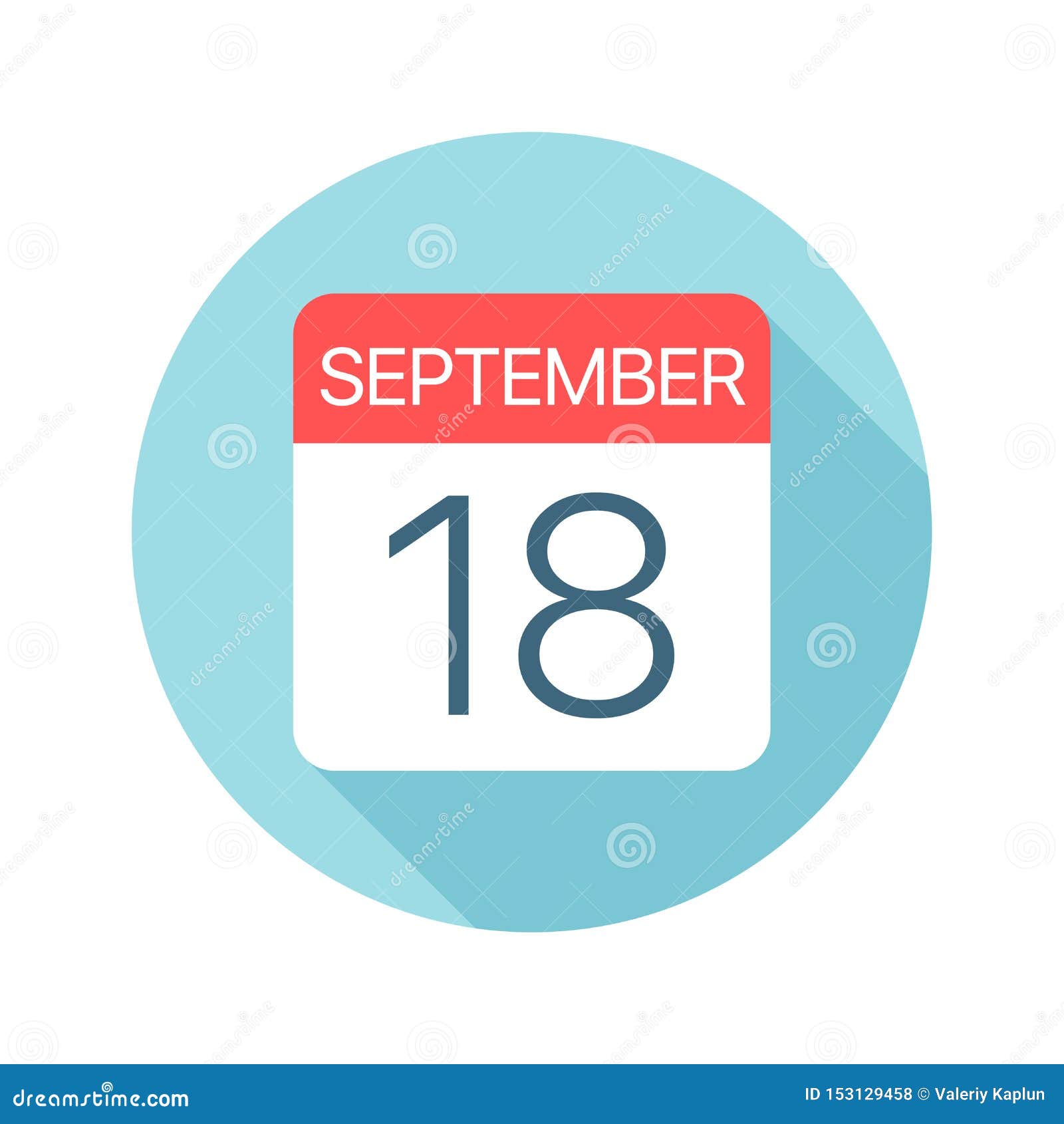 September 18 - Calendar Icon. Vector Illustration of One Day of Month ...