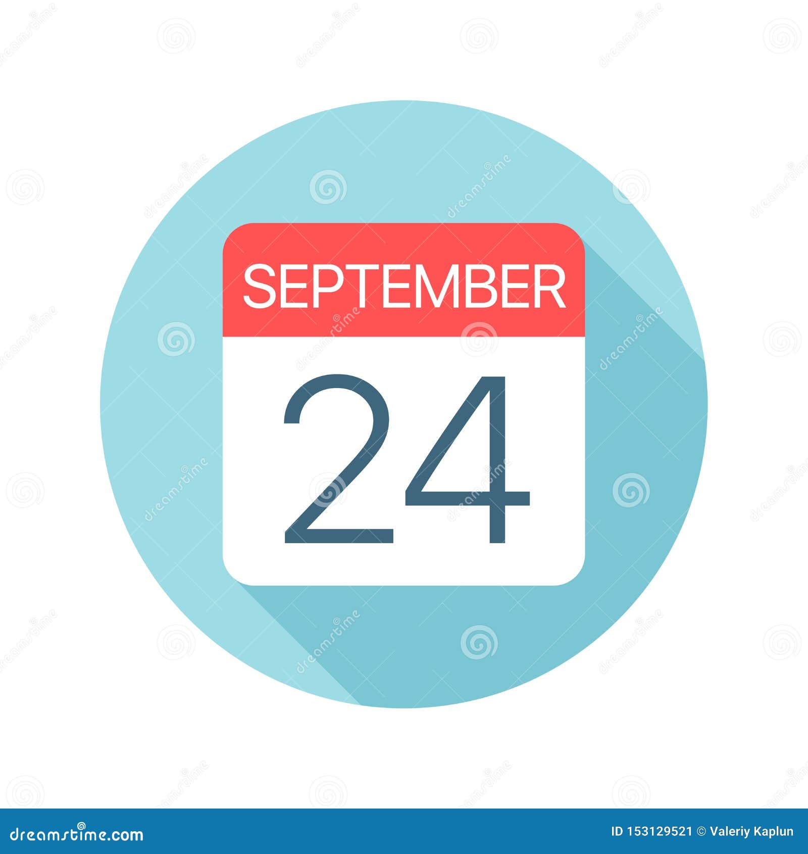 September 24 - Calendar Icon. Vector Illustration of One Day of Month ...