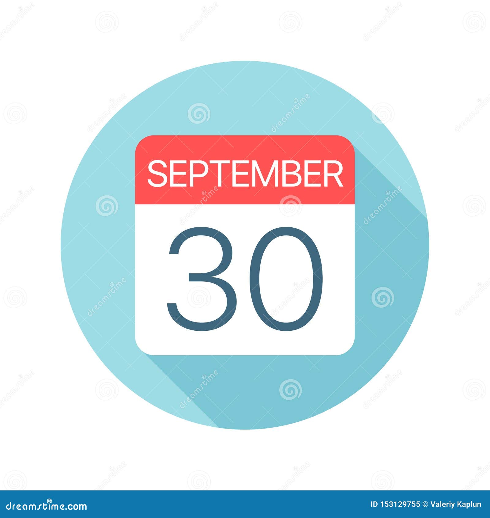 September 30 - Calendar Icon. Vector Illustration of One Day of Month ...