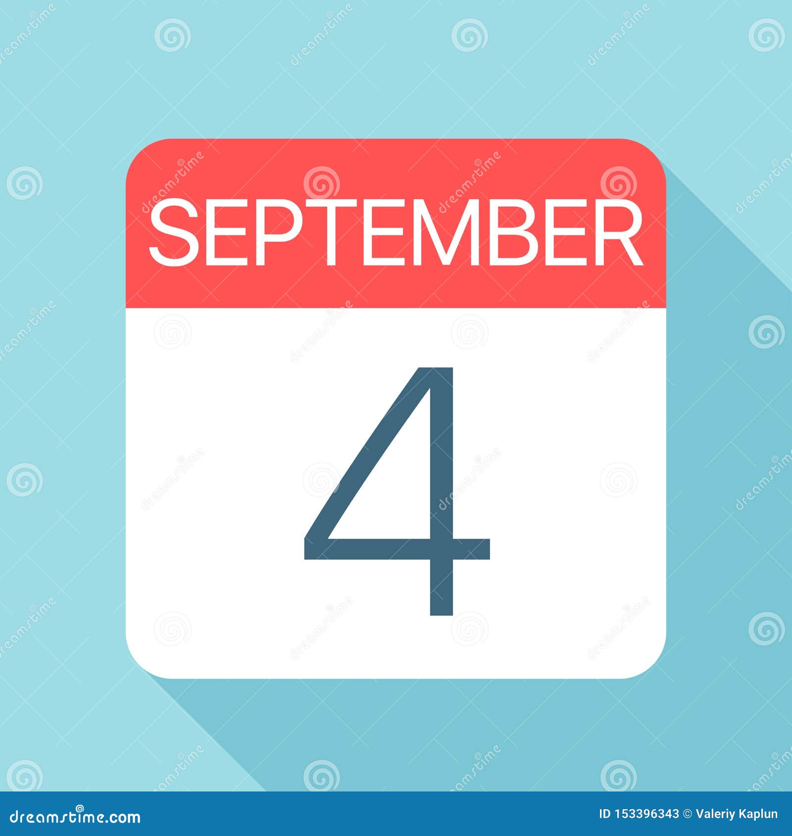 September 4 - Calendar Icon. Vector Illustration of One Day of Month ...