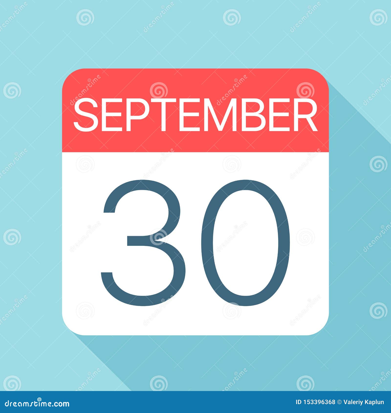 September 30 - Calendar Icon. Vector Illustration of One Day of Month ...