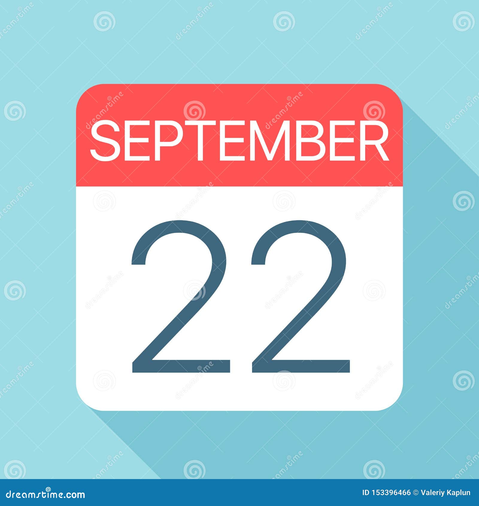 September 22 - Calendar Icon. Vector Illustration of One Day of Month ...