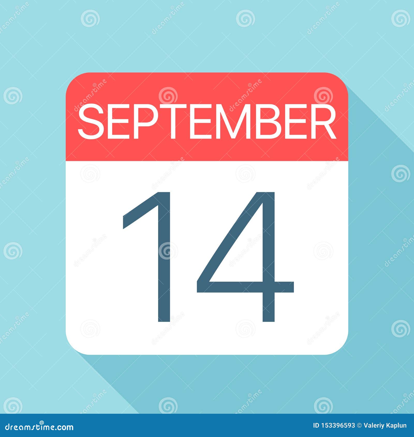 September 14 - Calendar Icon. Vector Illustration of One Day of Month ...