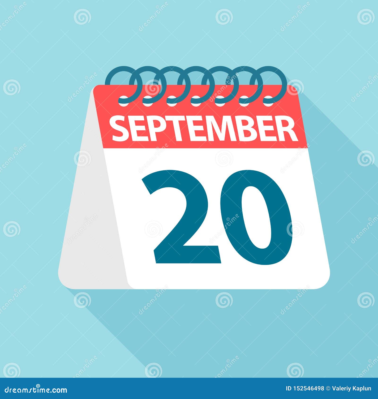 September 20 - Calendar Icon. Vector Illustration of One Day of Month ...