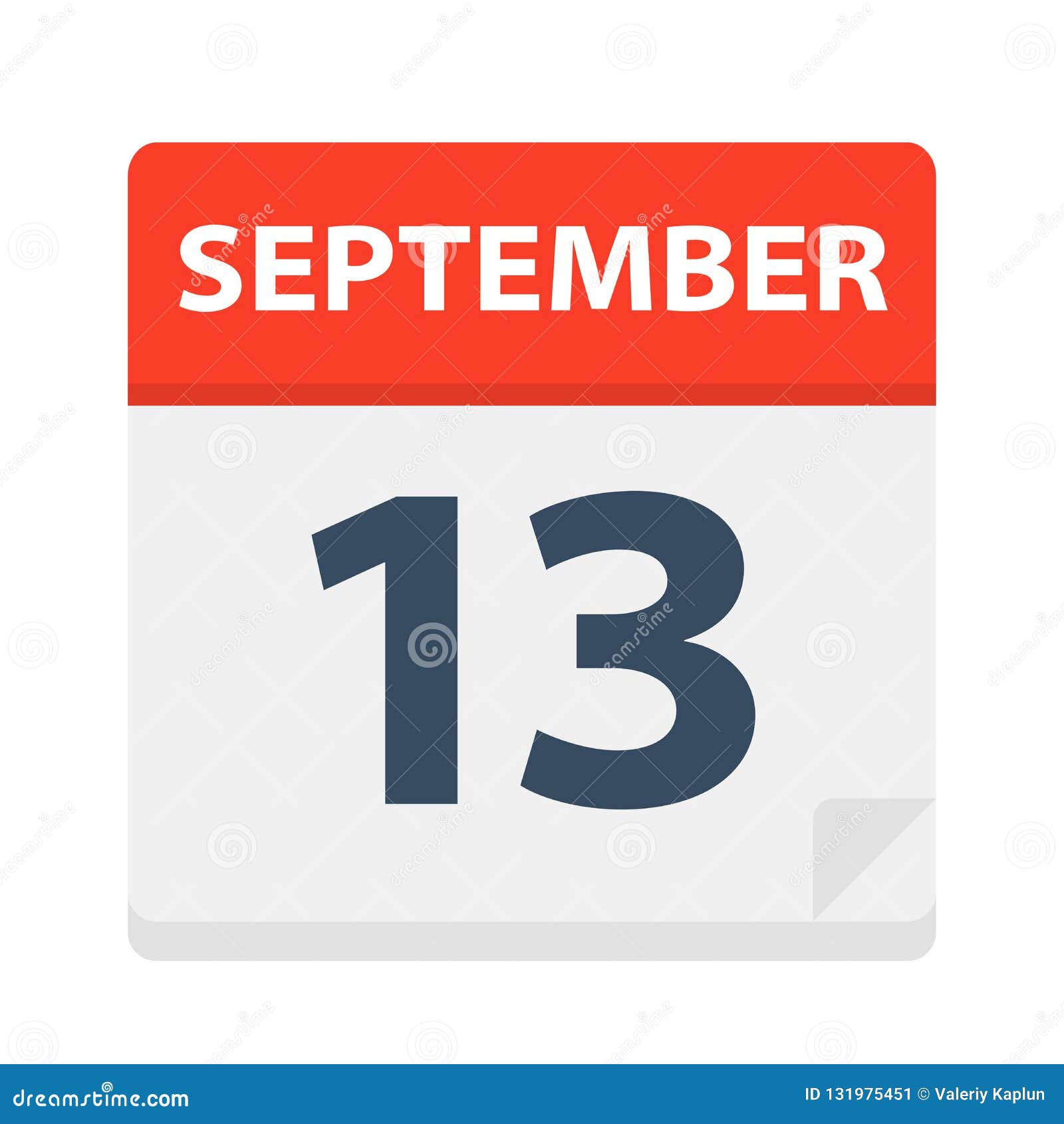 September 13 - Calendar Icon Stock Illustration - Illustration of ...