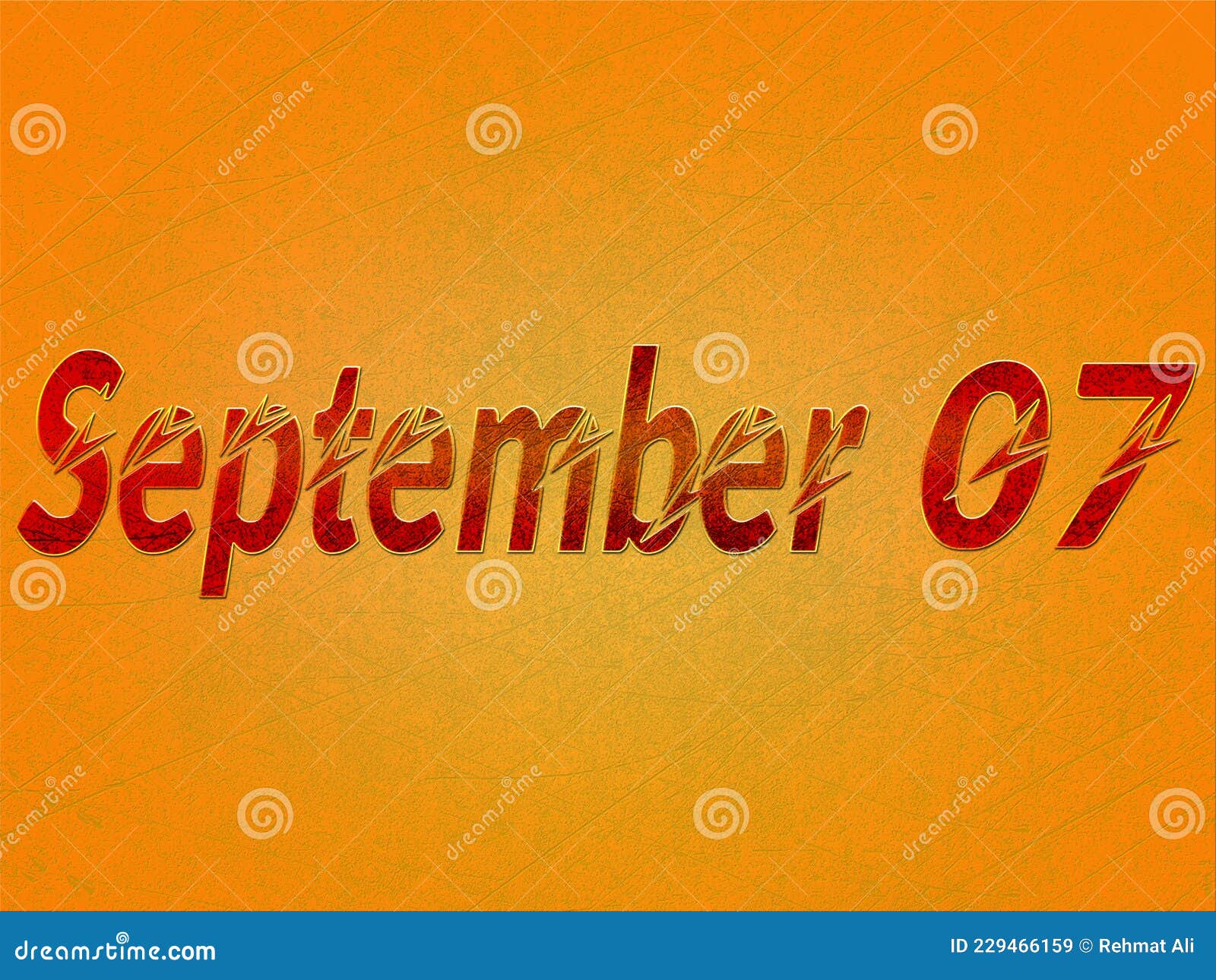 September 7, Calendar of September, Yellow Background with Empty Space ...