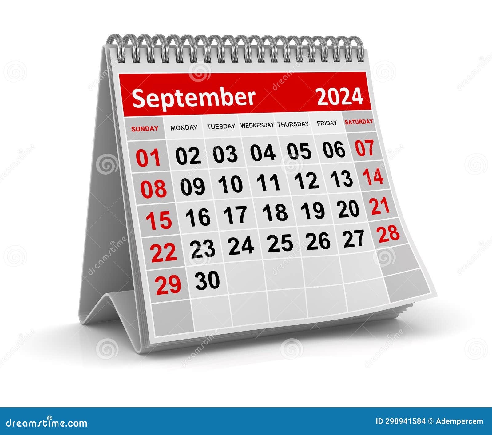 September 2024 - Calendar 2024 Template Vector Illustration, Week Start ...
