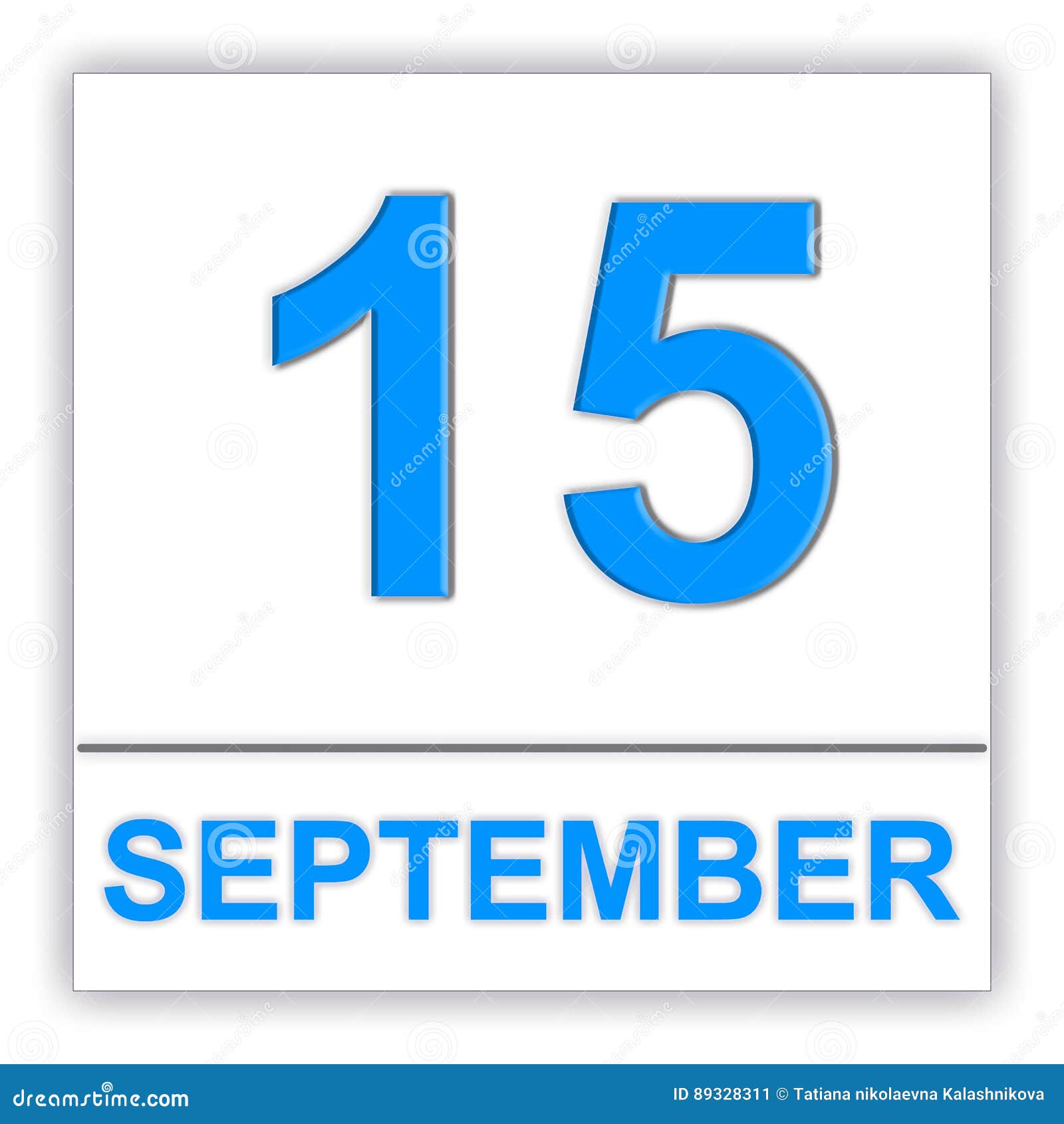 September 15. Day on the Calendar Stock Illustration - Illustration of ...