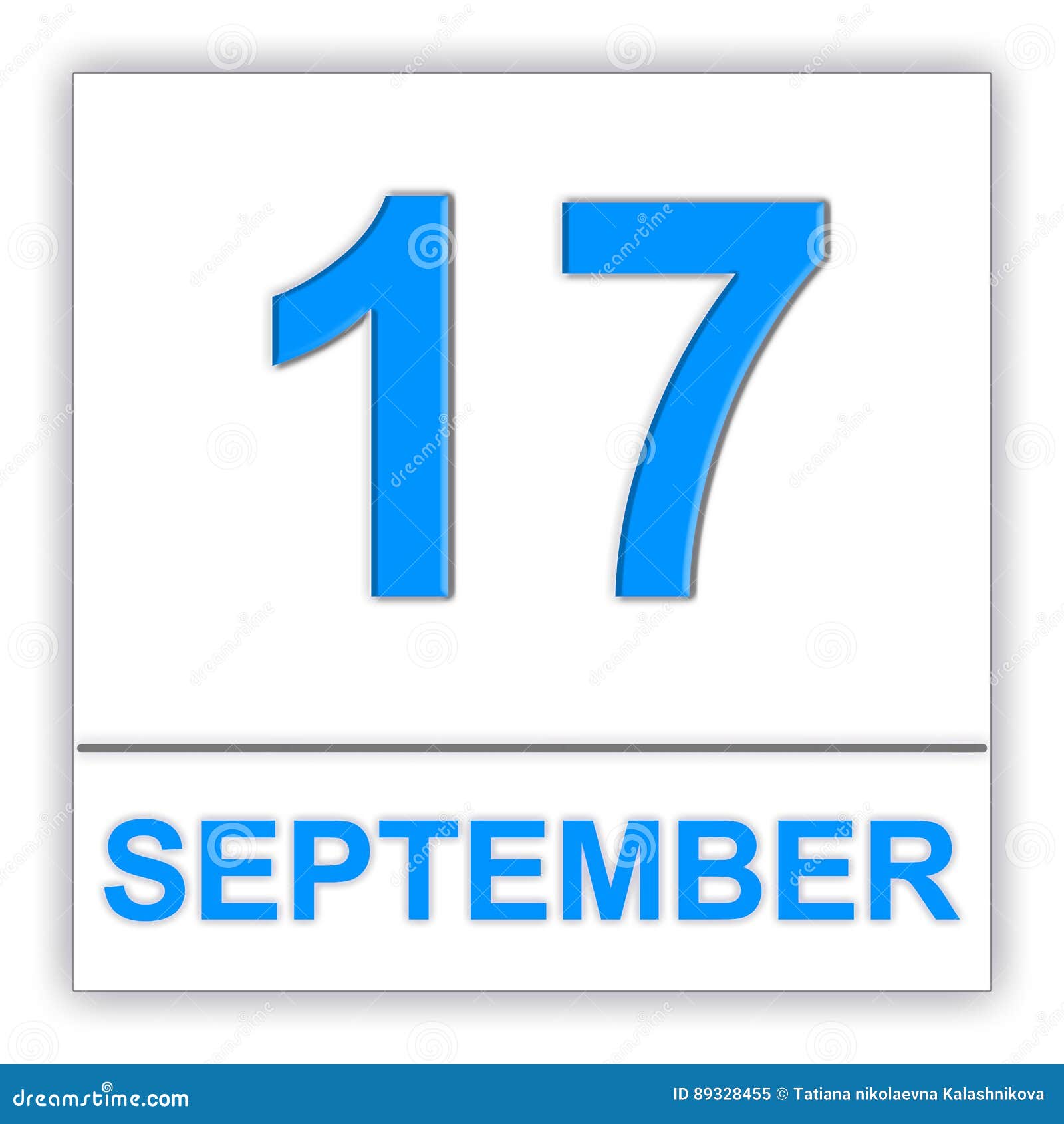 September 17. Day on the Calendar Stock Illustration - Illustration of ...