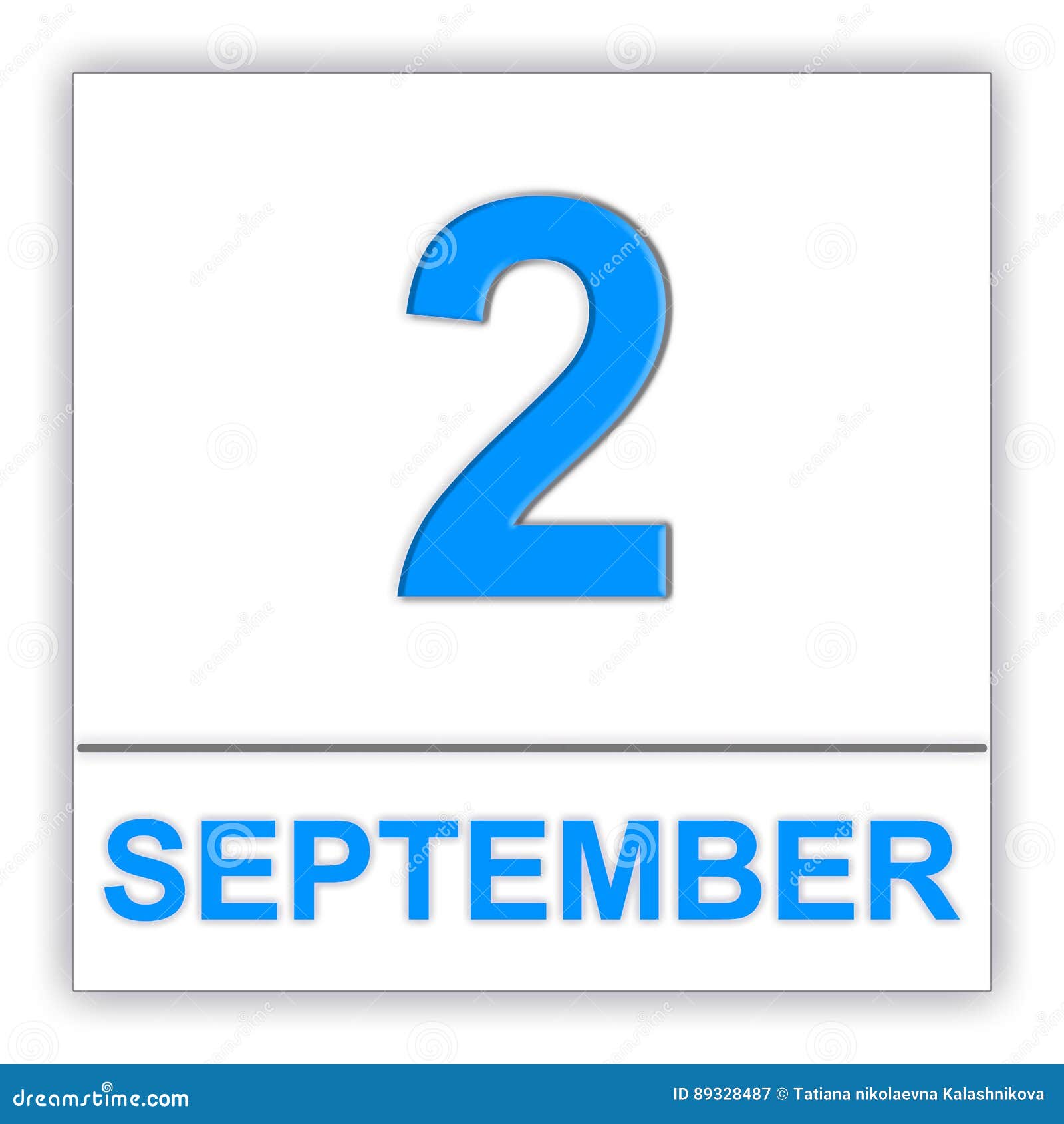 September 2. Day on the Calendar Stock Illustration - Illustration of ...