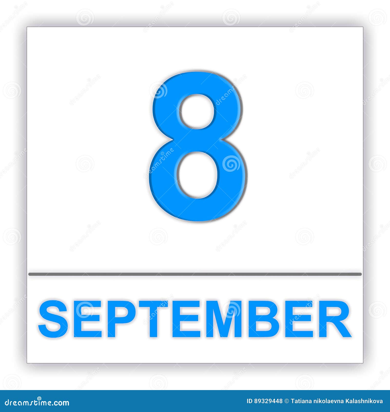 September 8. Day on the Calendar Stock Illustration - Illustration of ...