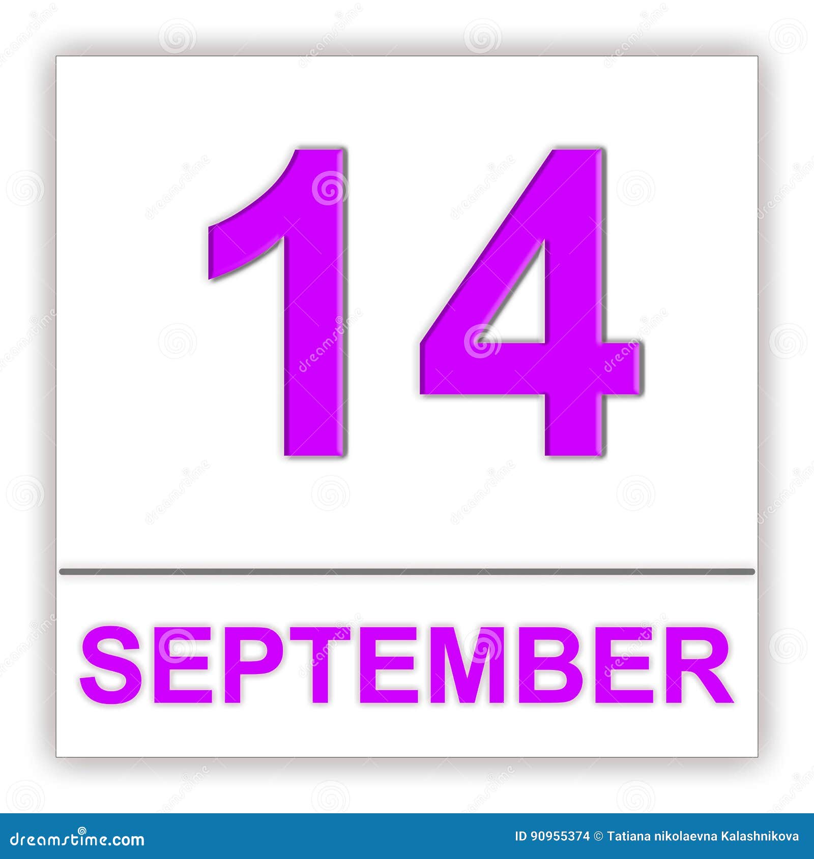 September 14. Day on the Calendar Stock Illustration - Illustration of ...