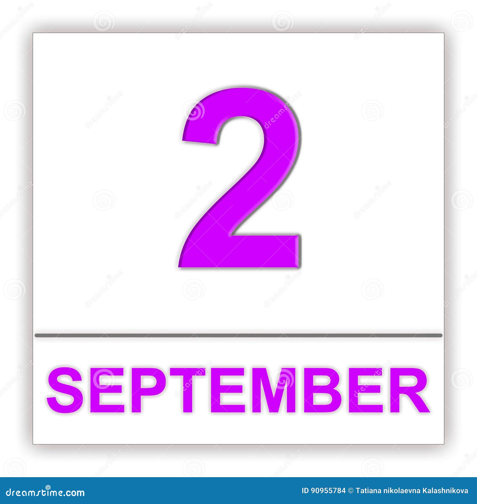 September 2. Day on the Calendar Stock Illustration - Illustration of ...