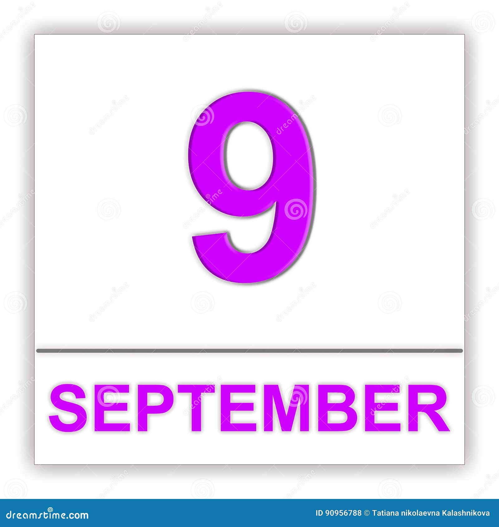 September 9. Day on the Calendar Stock Illustration - Illustration of ...