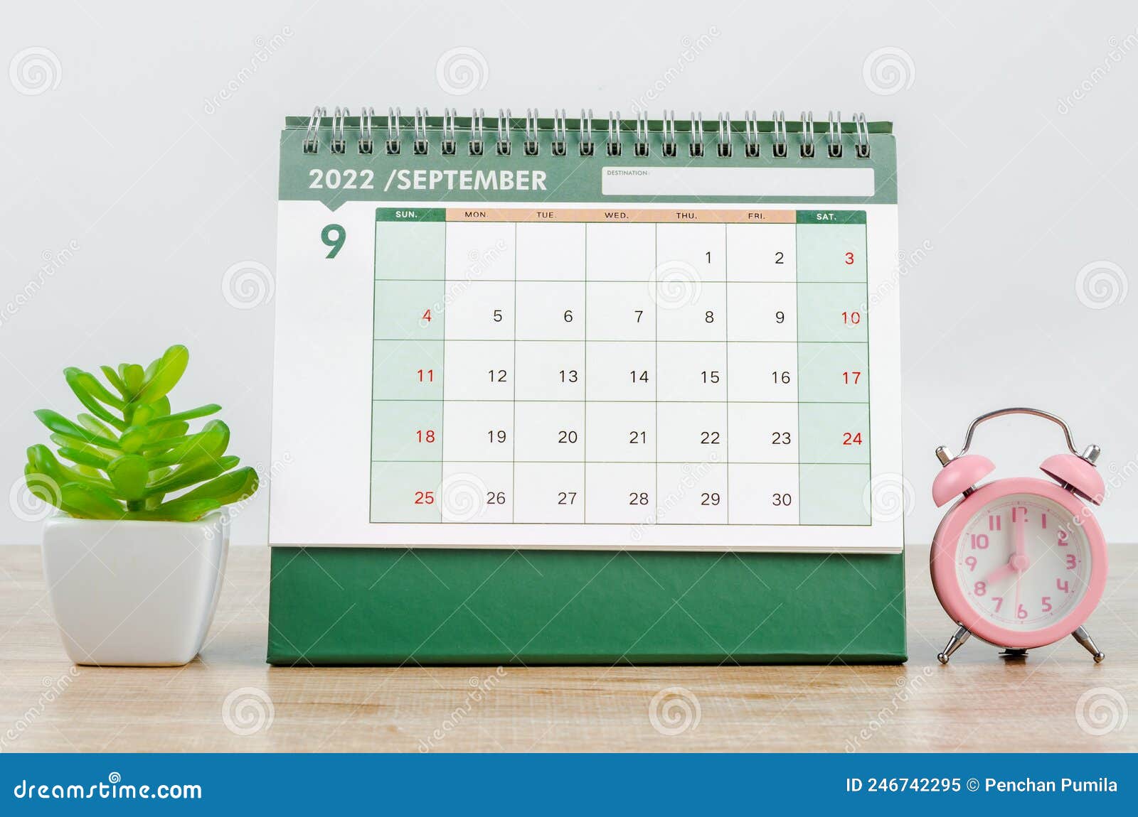 September 2022 Desk Calendar on Wooden Table Stock Image - Image of ...