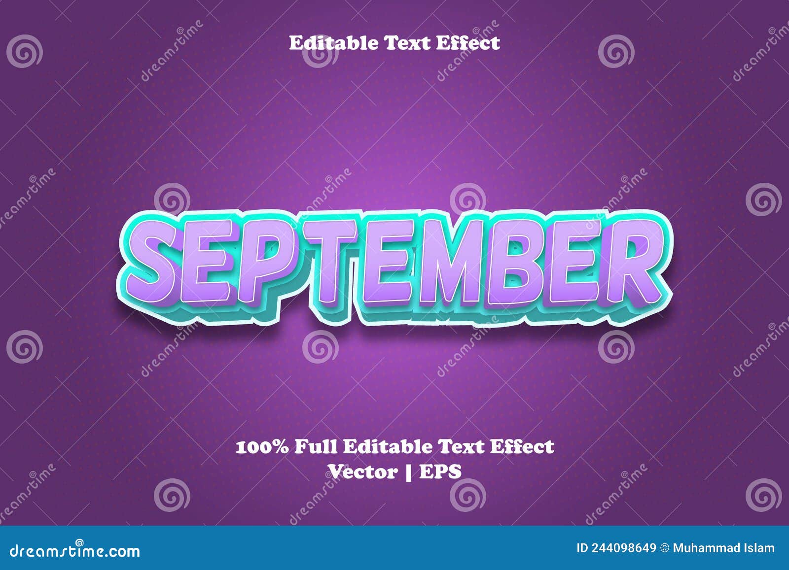 September Editable Text Effect Cartoon Style Stock Vector ...
