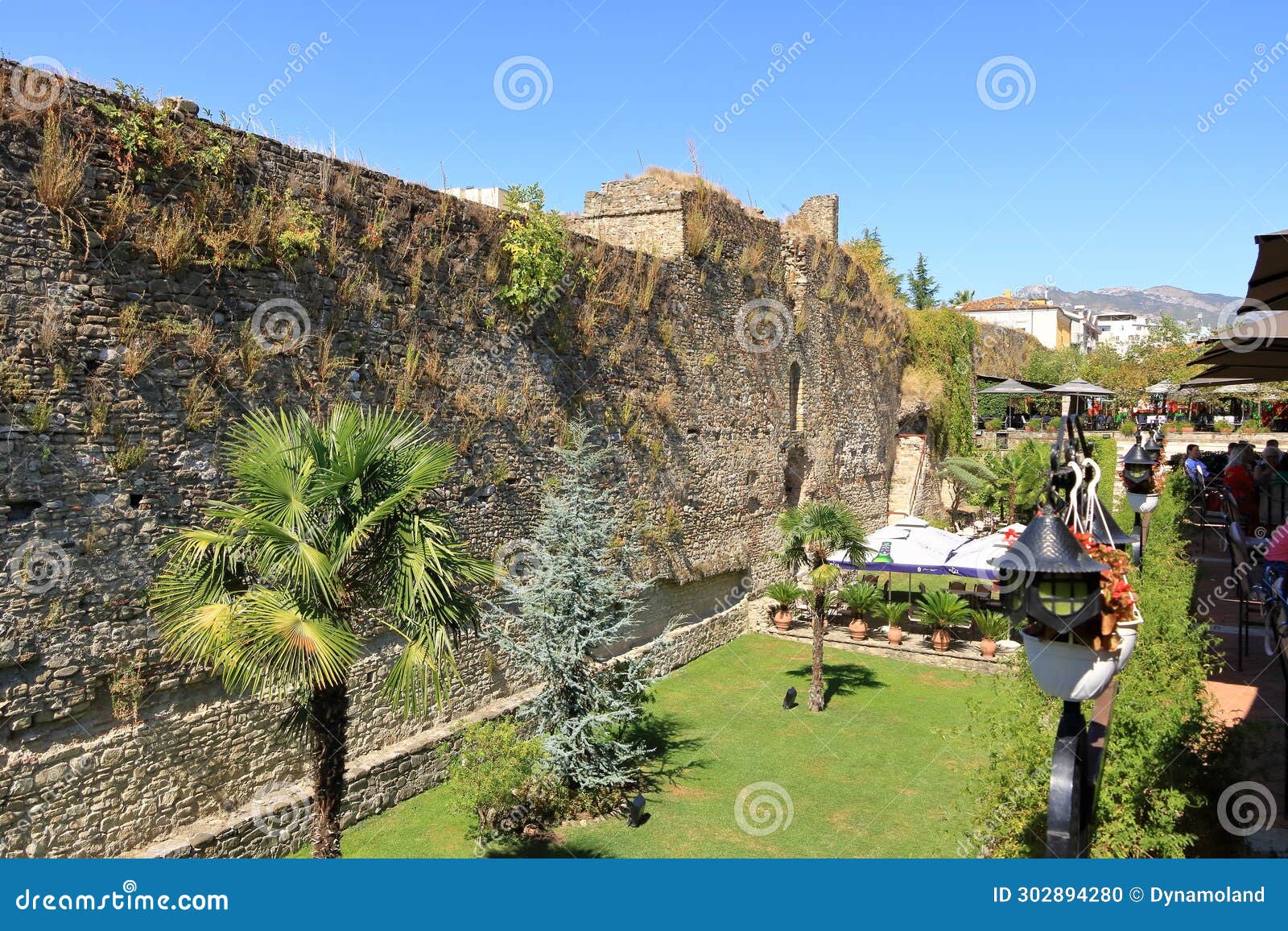 September 11 2023 - Elbasan, Albania: View of the Walls of the Castle ...