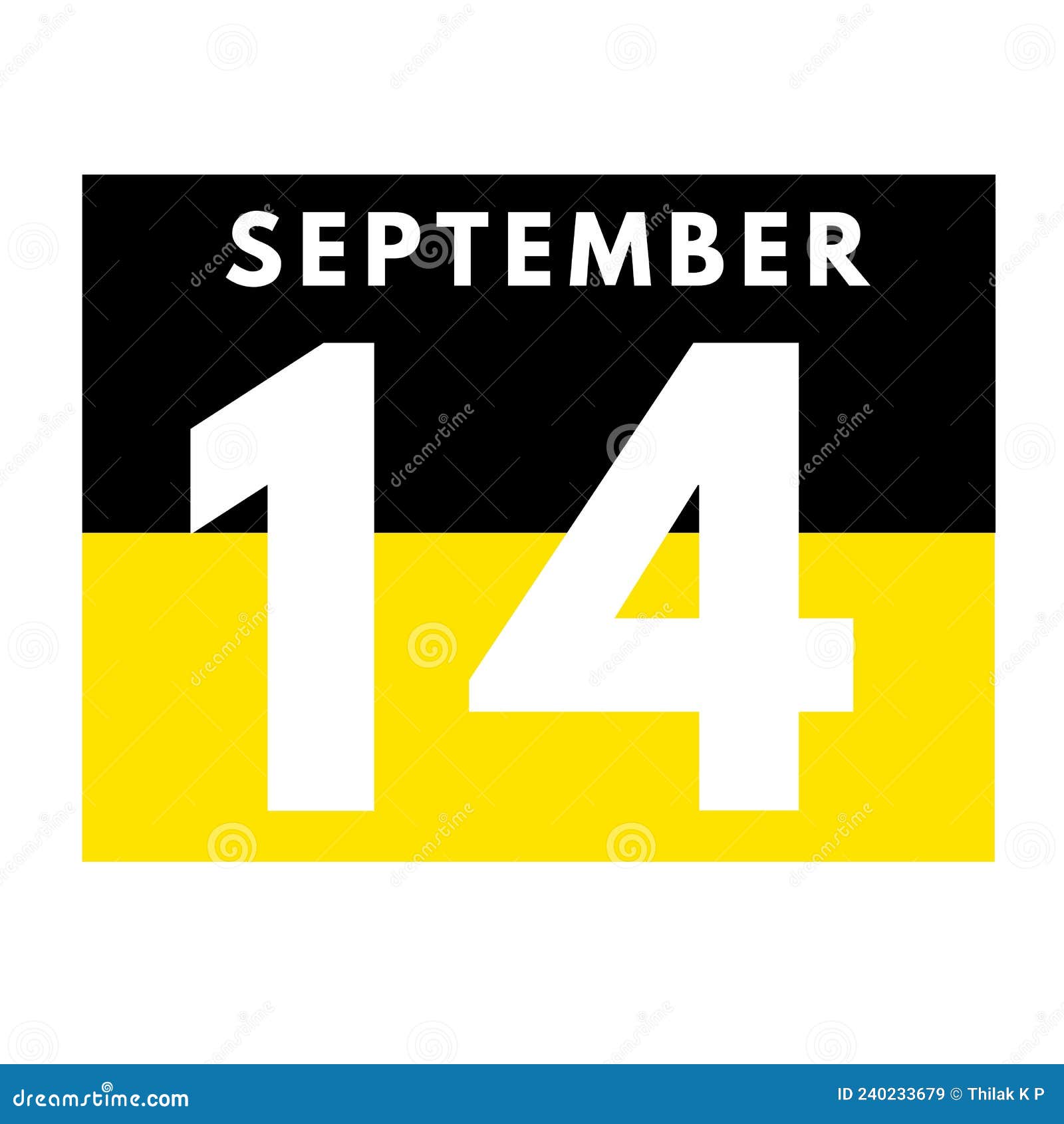 September 14 . Flat daily Calendar Icon .date ,day, Month Stock ...