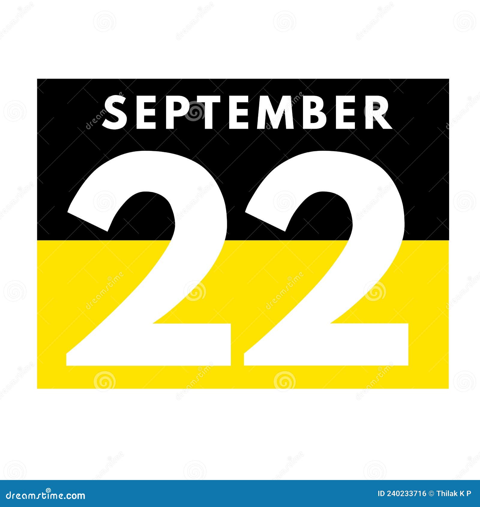 September 22 . Flat daily Calendar Icon .date ,day, Month Stock ...