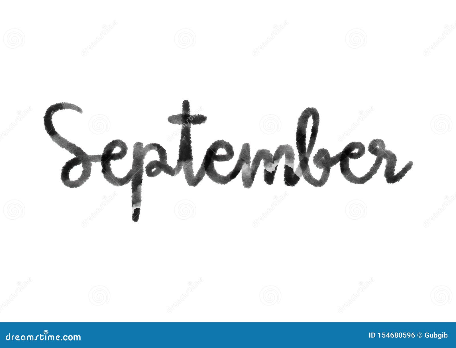 September Hand Lettering on White Background Stock Vector ...