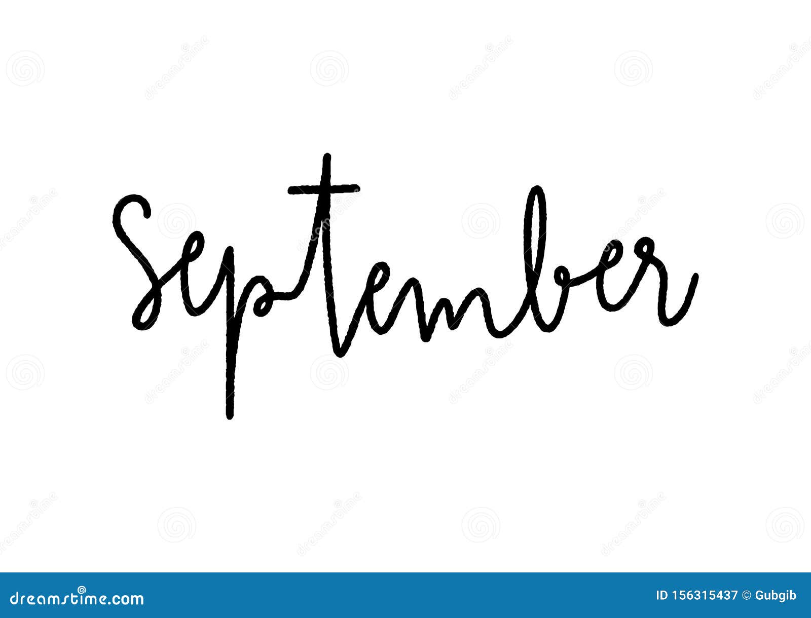September Hand Lettering on White Background Stock Vector ...