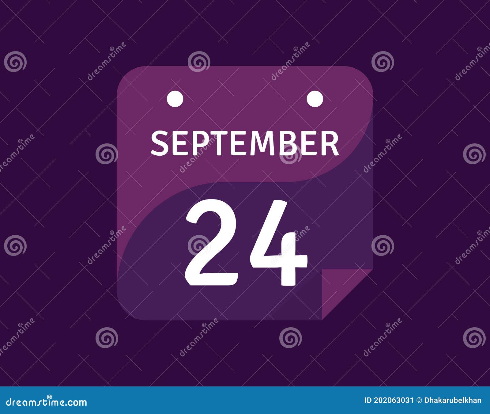 24 September, September 24 Icon Single Day Calendar Vector Illustration ...