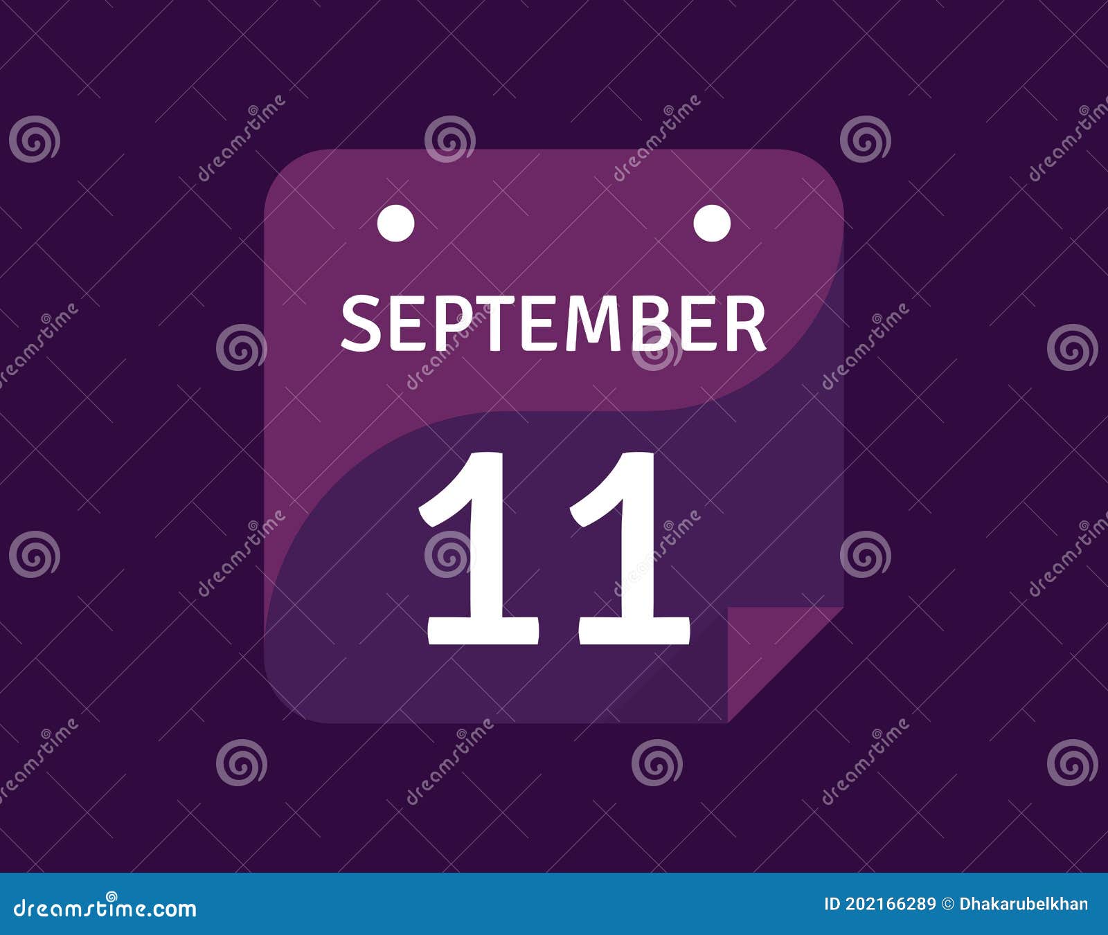 11 September, September 11 Icon Single Day Calendar Vector Illustration ...