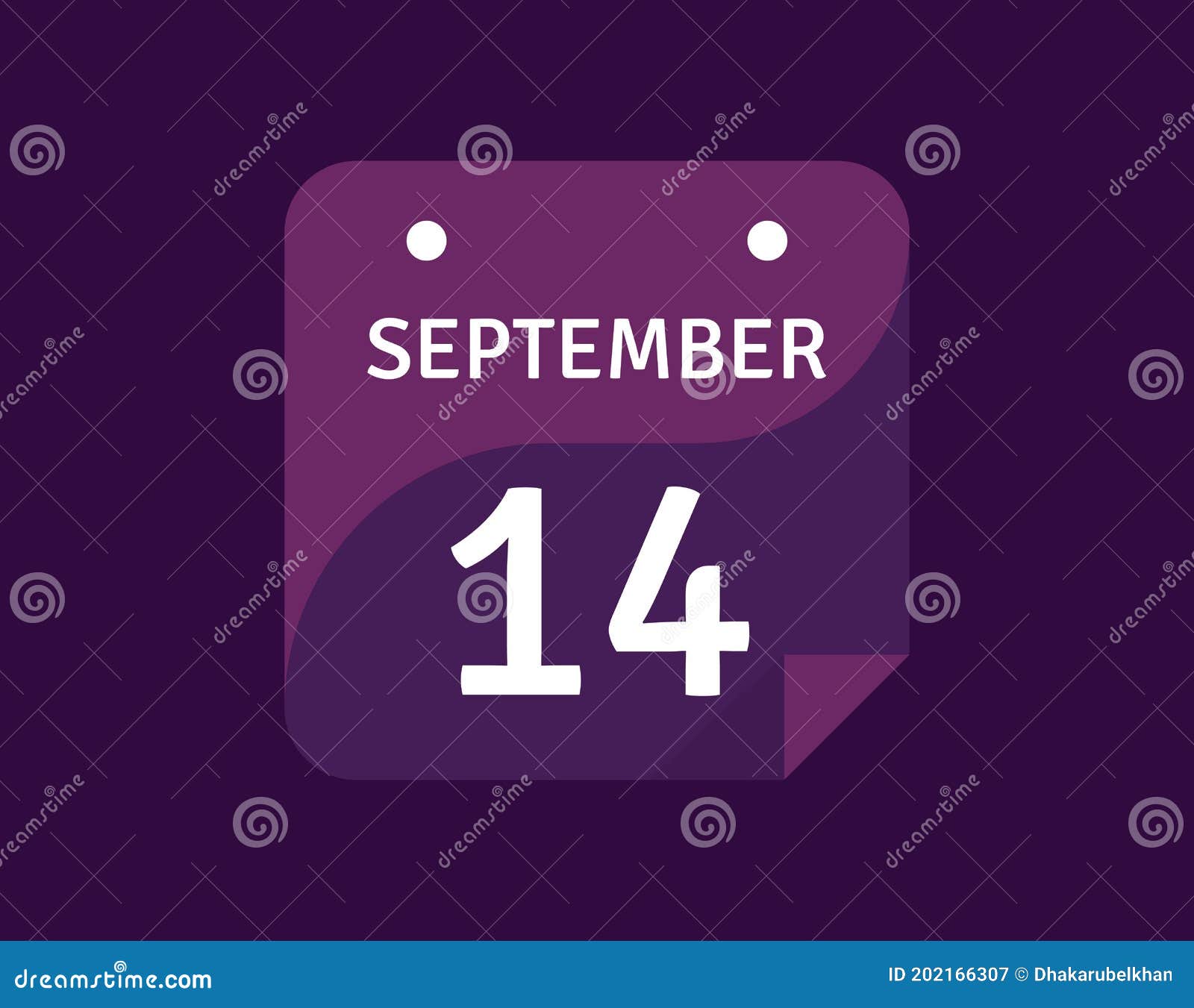 14 September, September 14 Icon Single Day Calendar Vector Illustration ...