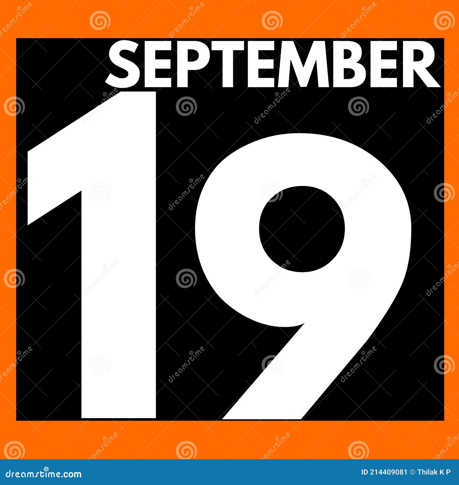 September 19 . Modern daily Calendar Icon .date ,day, Month Stock ...