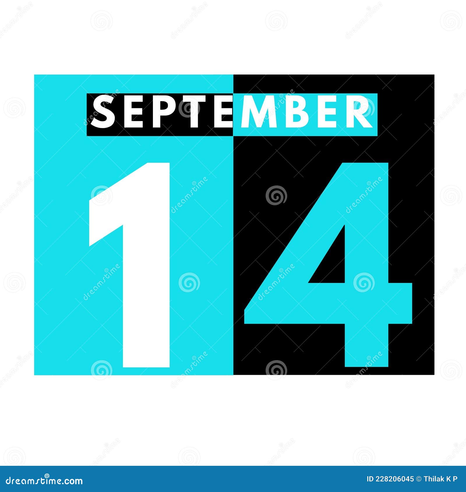 September 14 . Modern daily Calendar Icon .date ,day, Month Stock ...