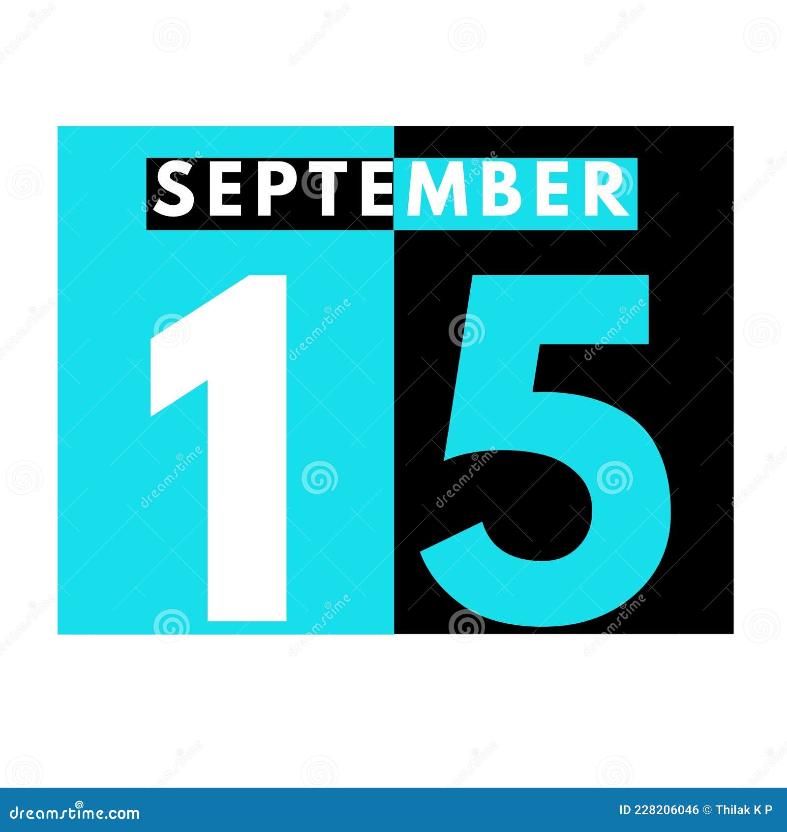 September 15 . Modern daily Calendar Icon .date ,day, Month Stock ...